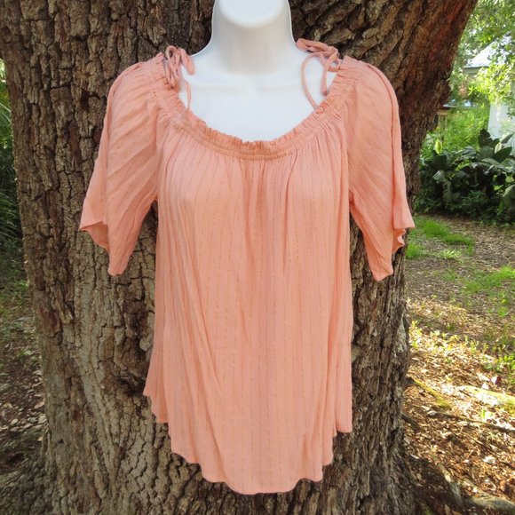 Soho | Tops | Soho New York Co Womans Off The Shoulder Top Large Peach ...
